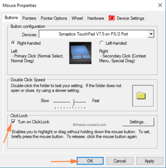 How to Enable and Disable ClickLock in Mouse on Windows 10