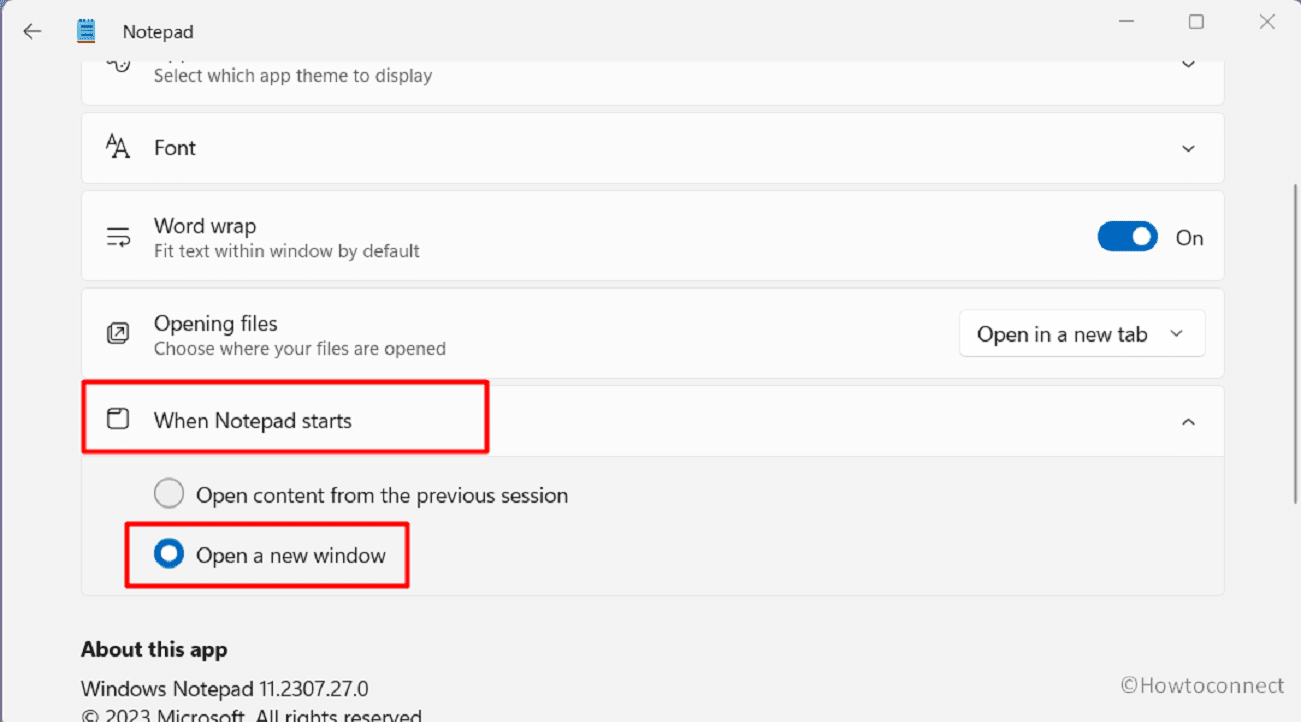 Fix Notepad last session text files start automatically in Windows 11