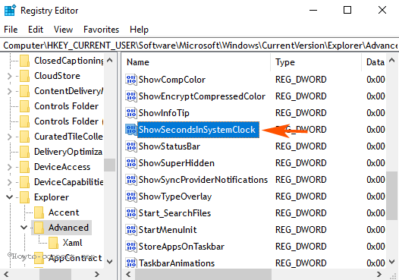 Add Seconds to Taskbar Clock Hours and Minutes in Windows 10