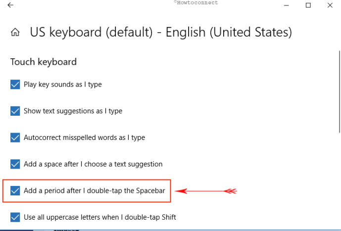 Add a Period After Double Tapping Spacebar in Touch Keyboard on Windows 10