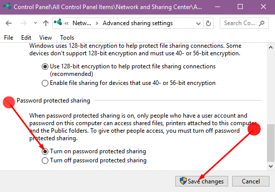 How To Enable Disable Password Protection Sharing On Windows 10