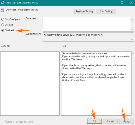How to Hide Lock in User Tile Menu on Start windows 10