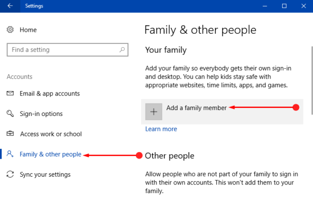 How to Add Windows 10 Family Account