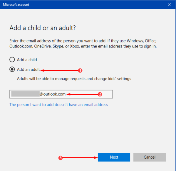 How to Add Windows 10 Family Account