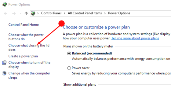 How to Customize Closing Lid Settings in Windows 10