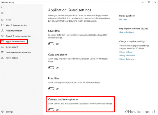 How To Enable Or Disable Camera And Mic In Application Guard For Edge