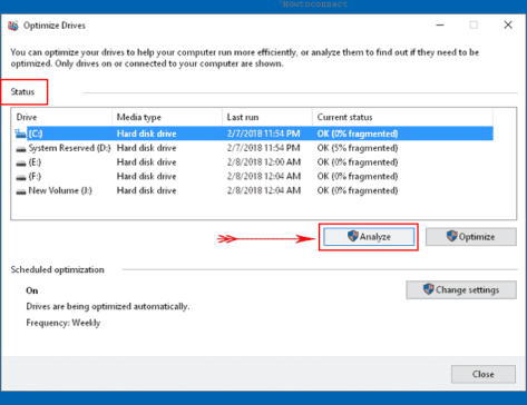 How to Optimize and Defragment Hard Disk Drive in Windows 10