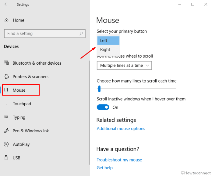 How to Switch Mouse Primary Button to Left or Right in Windows 10