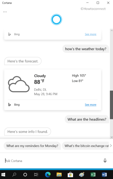 How to Use Chat based Cortana UI in Windows 10
