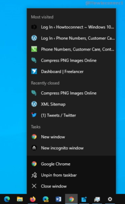 How to Show Jump Lists on Start and Taskbar in Windows 10