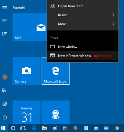 5 Ways to Launch New InPrivate Window On Microsoft Edge