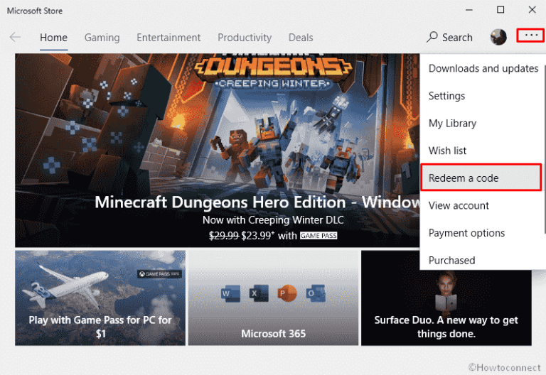 How to Redeem Codes or Gift Cards on Microsoft Account in Windows 10