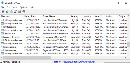 WinDefLogView to See and Read Windows Defender log